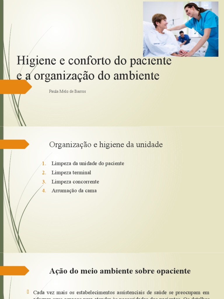Higiene e Conforto Do Paciente e a Organização | PDF | Cama | Boca