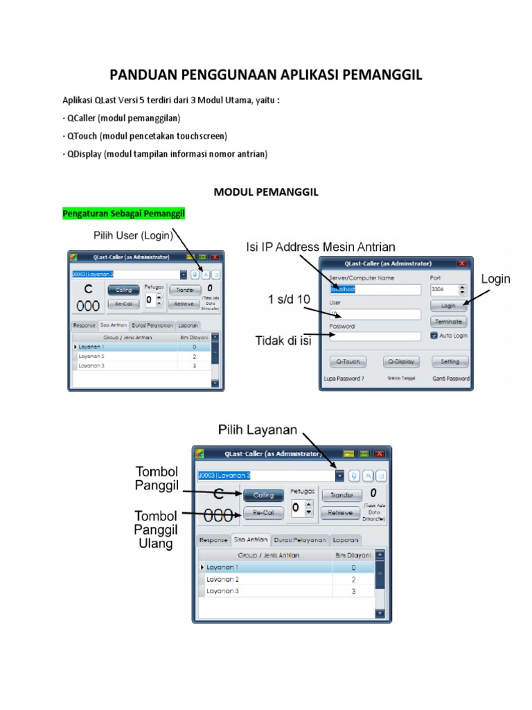 Panduan Penggunaan Aplikasi Antrian | PDF