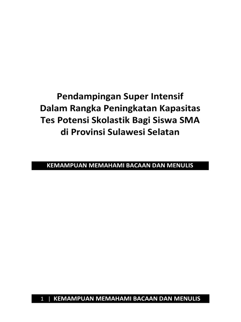 Kemampuan Memahami Bacaan Dan Menulis | PDF