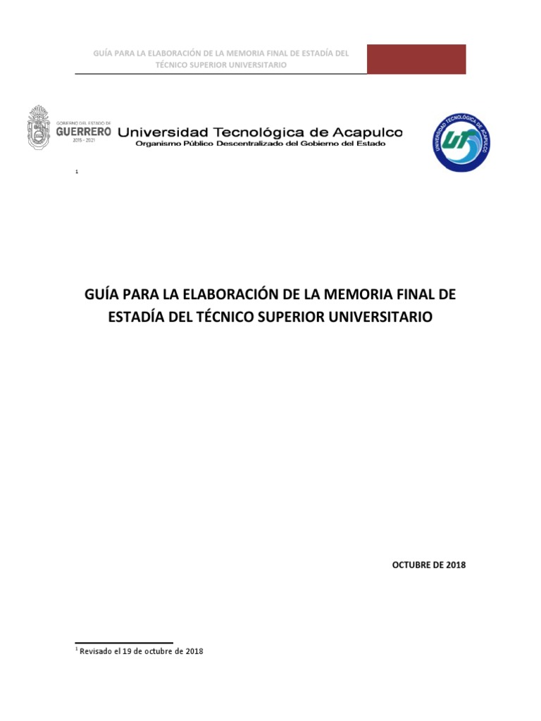 Guía para Memoria de Estadía TSU | PDF | Crecimiento personal y ...