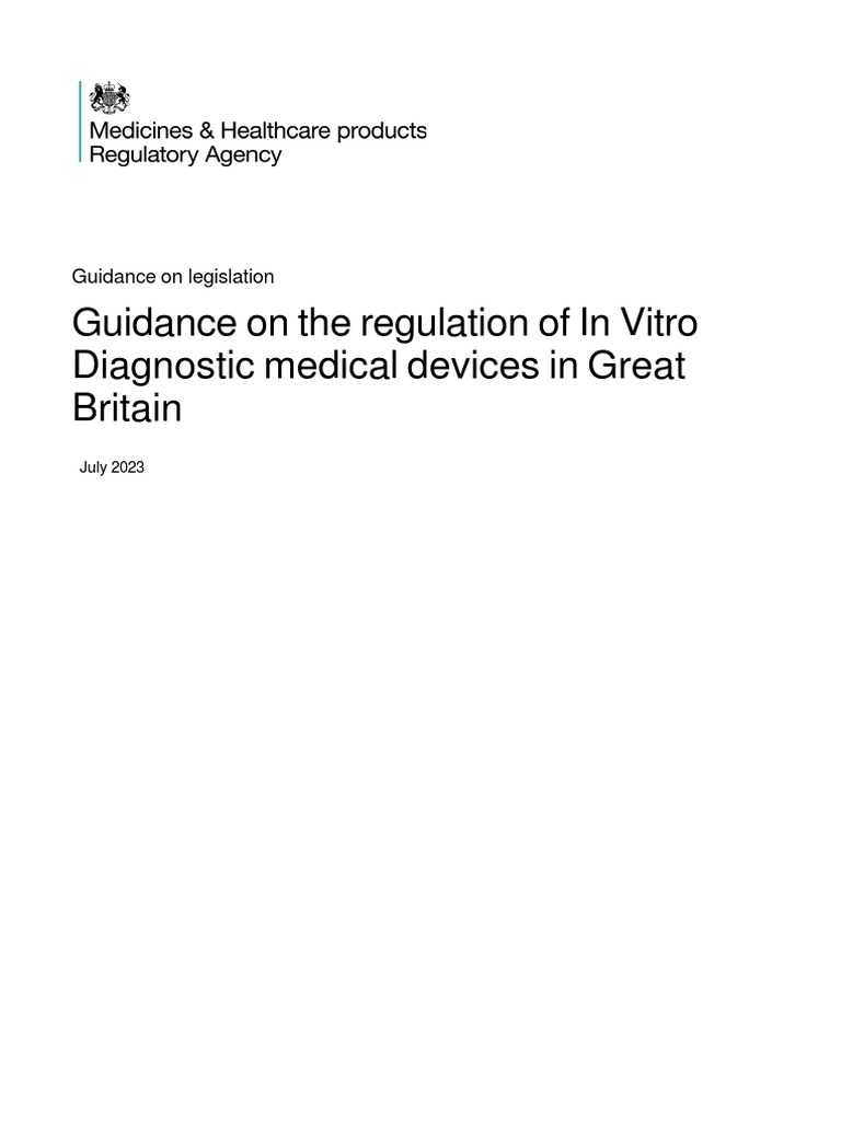 UK IVD Regulation Guidance 2023 | PDF