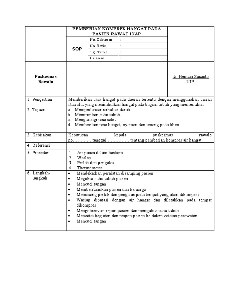 Sop Kompres Hangat | PDF