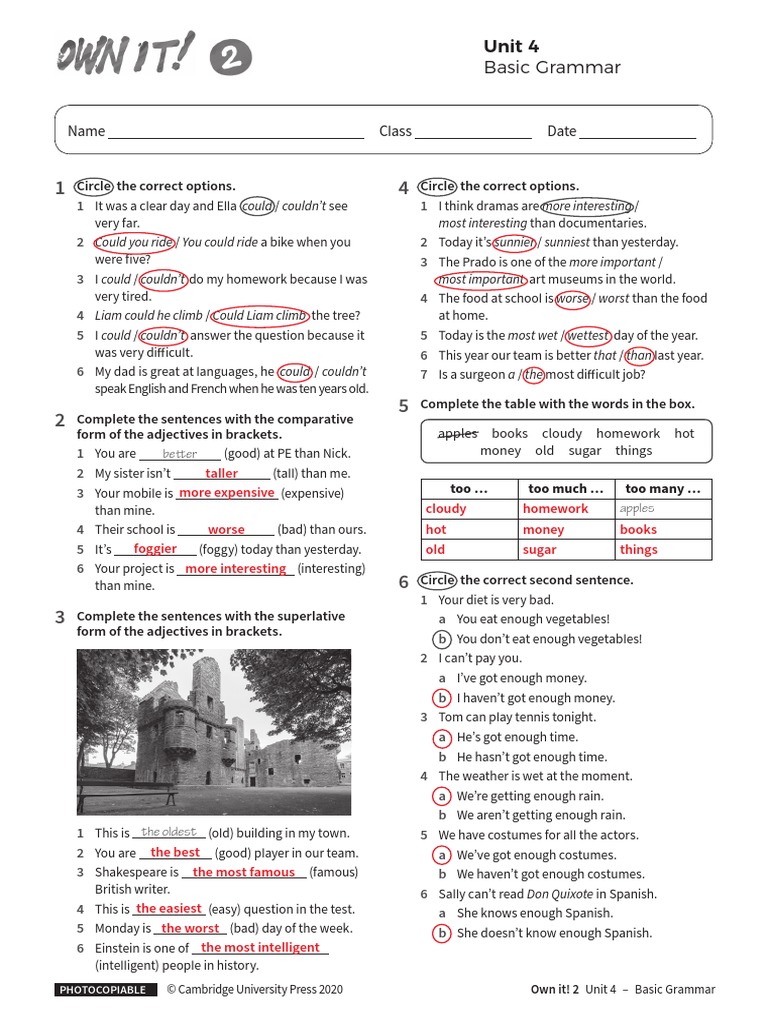 Basic_Grammar_Unit4_with_answers | PDF | Grammar | Human Communication