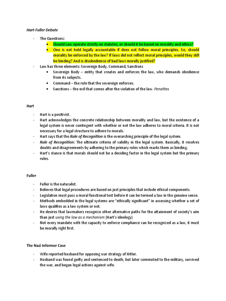 Hart-Fuller Debate (NAZI INFORMANT CASE) | PDF