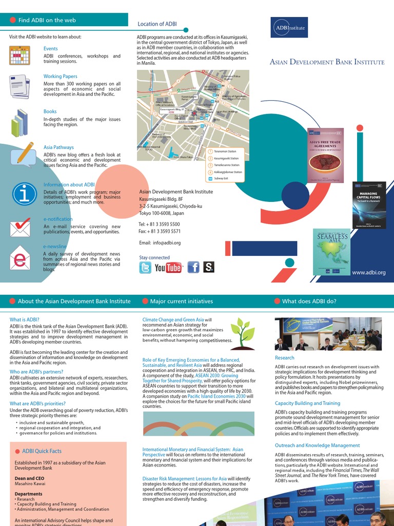 ADBI Brochure | PDF | Asian Development Bank | Association Of Southeast ...