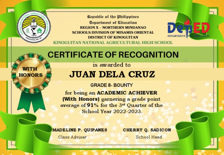 3rd QUARTER CERTIFICATE | PDF