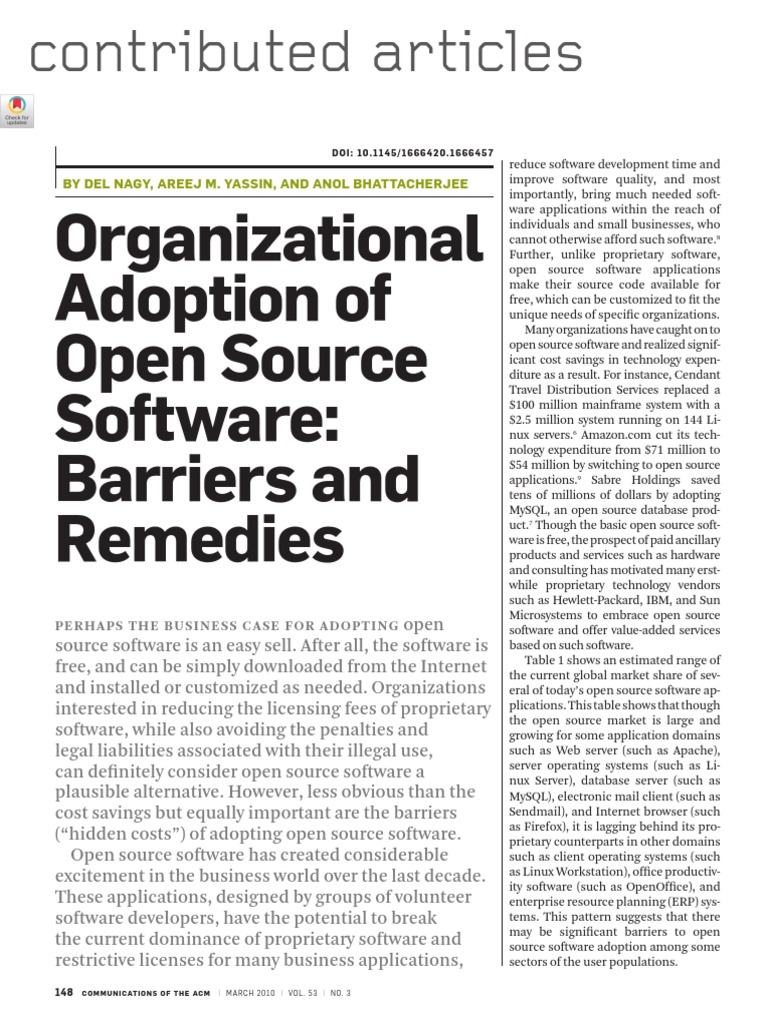 Open Source Adoption Challenges | PDF | Open Source | Proprietary Software