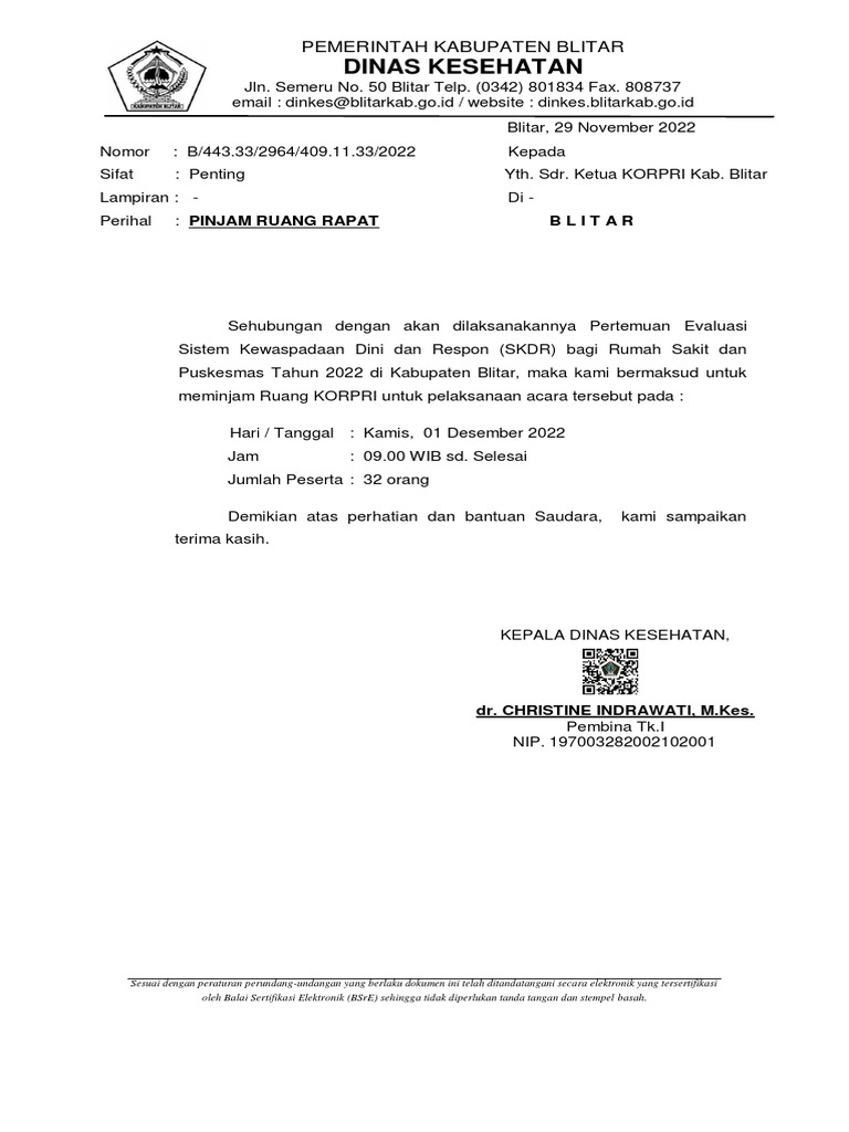 Pinjam Ruang Rapat Korpri Fix | PDF