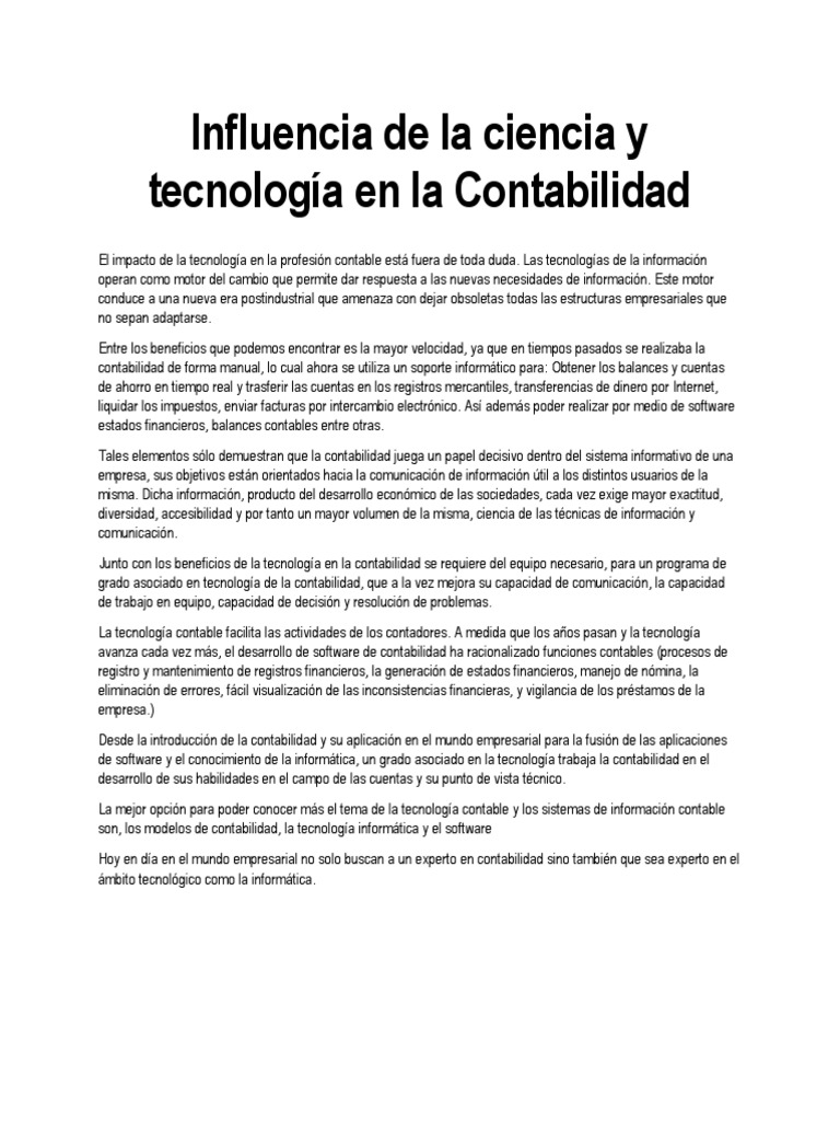 ACTIVIDAD 2 RESUMEN, Influencia de La Ciencia y Tecnología en La ...