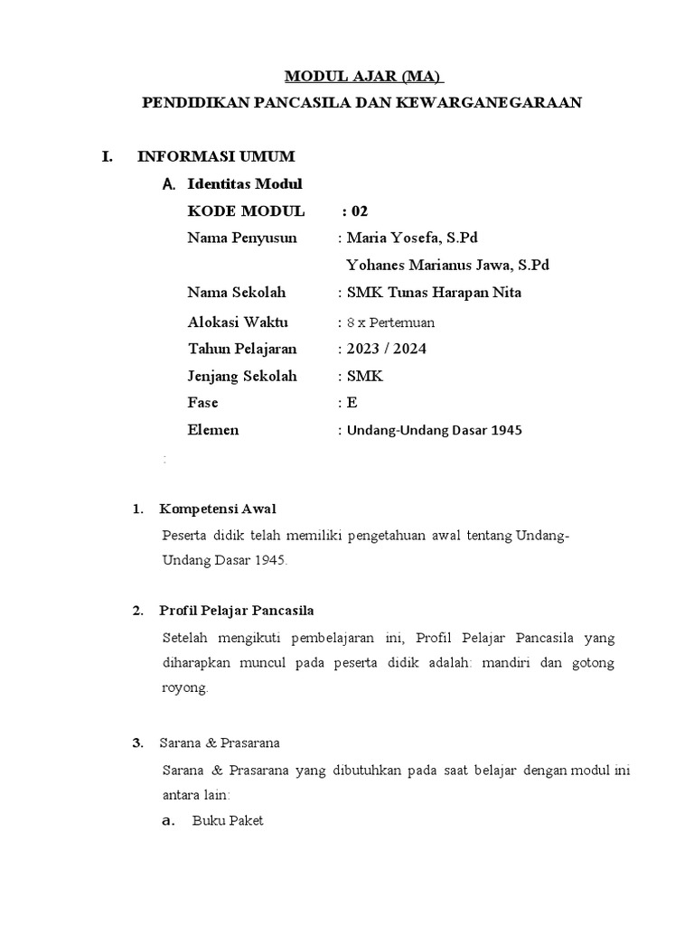 MODUL AJAR 02 Word 97-2003 | PDF