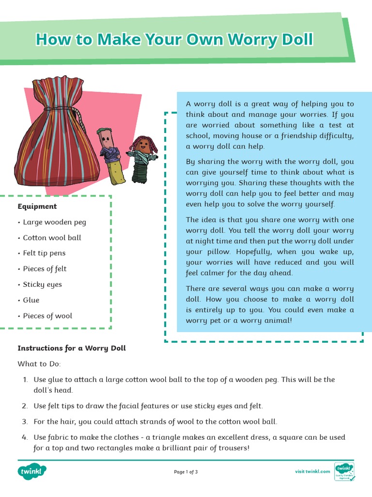 How to Make Your Own Worry Doll | PDF | Dolls | Textiles