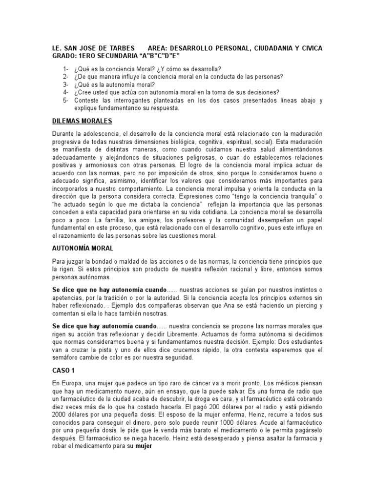 Dilemas Morales 2 Pdf Moralidad Pena Capital
