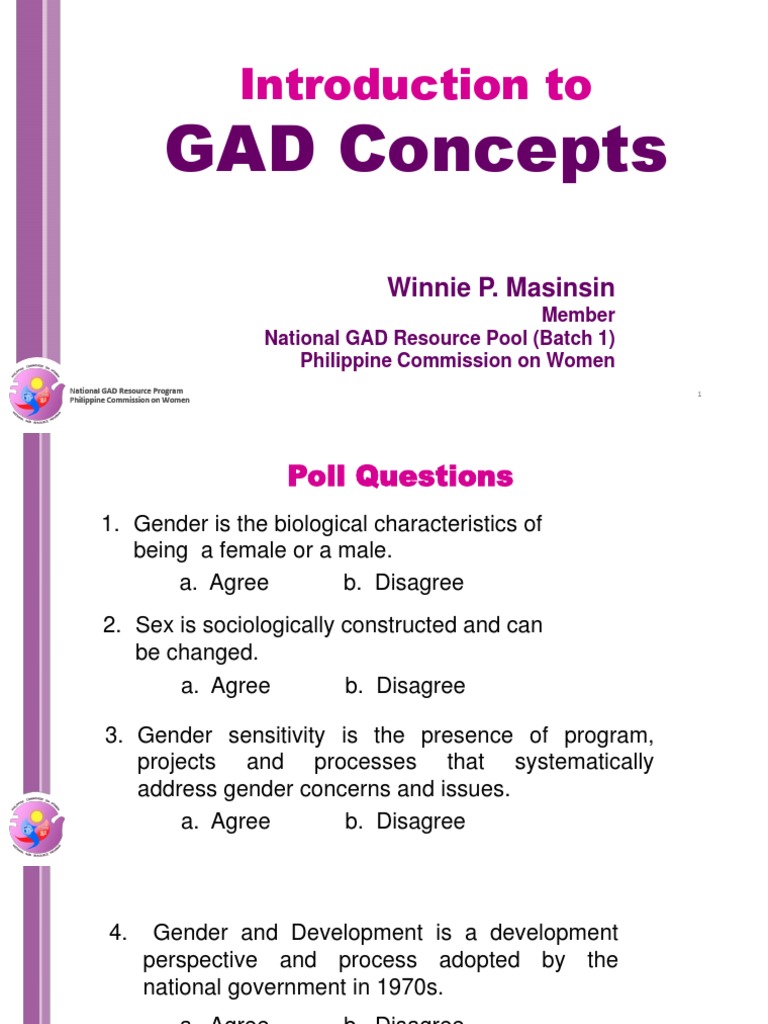 Introduction To GAD Concepts | PDF | Reproductive System | Gender