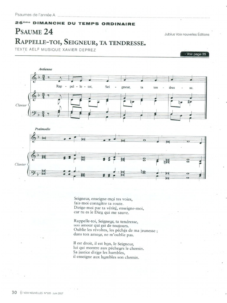 Psaume 24 Rappelle-Toi Seigneur Ta Tendresse | PDF