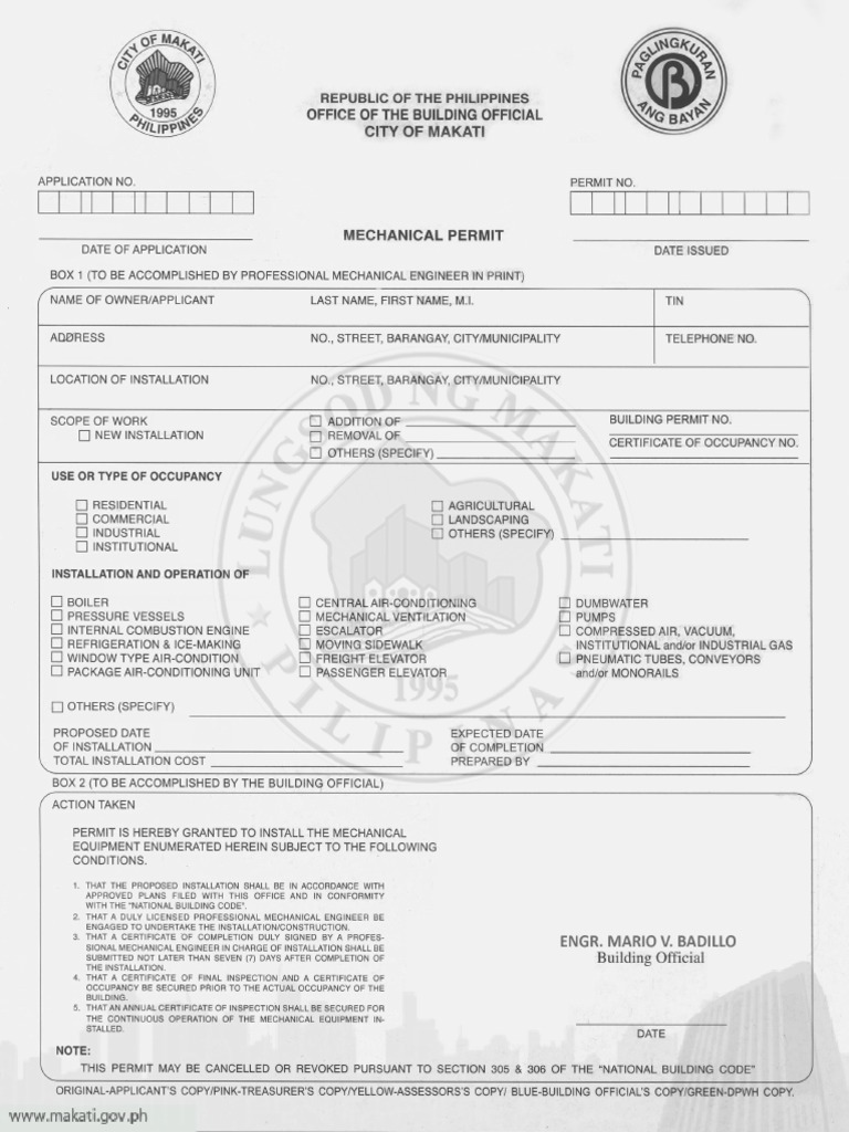 Mechanical Permit Forms | PDF