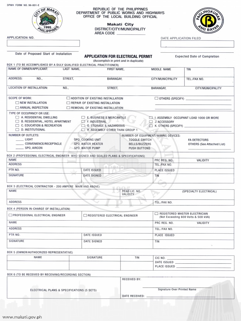 Electrical Permit Forms | PDF