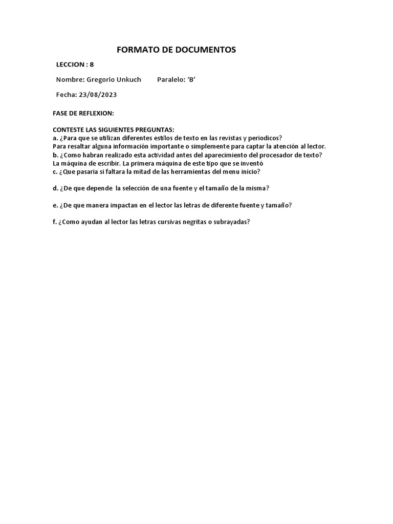 Formato de Documentos | PDF