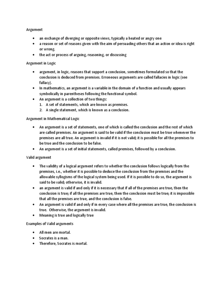 Argument | PDF | Argument | Logic