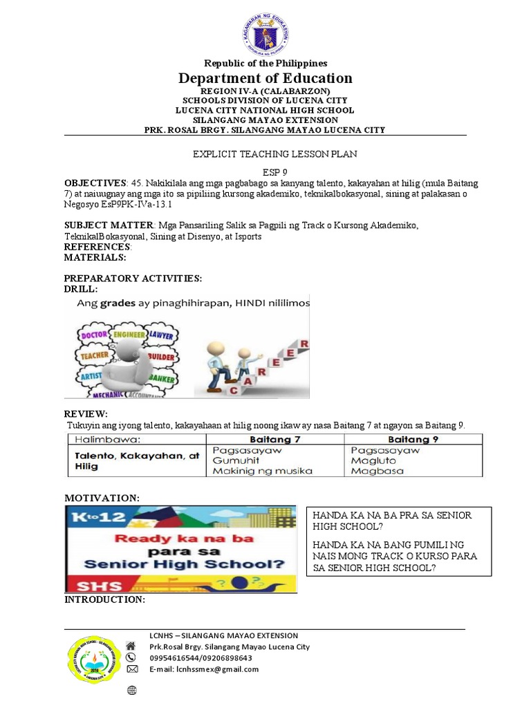 Explicit Lesson Plan Esp | PDF