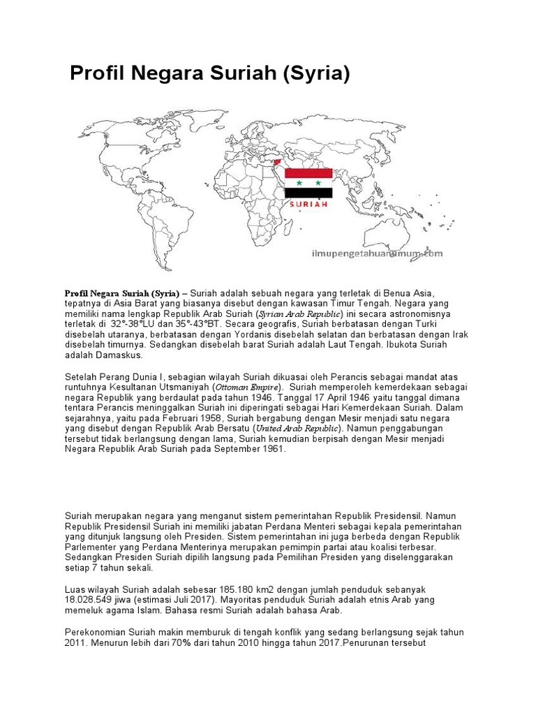Profil Lengkap Negara Suriah | PDF