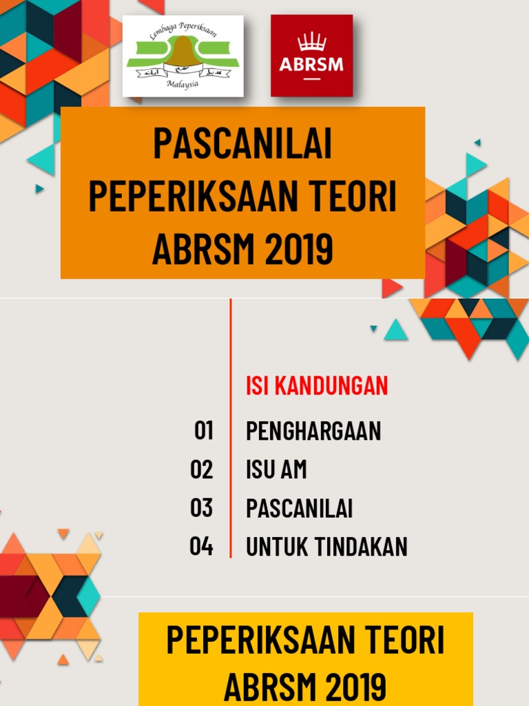 Pascanilai Peperiksaan Teori Abrsm 2019 | PDF
