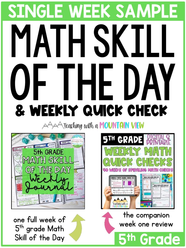 5th Grade Math Skill of The Day Week 1 | PDF