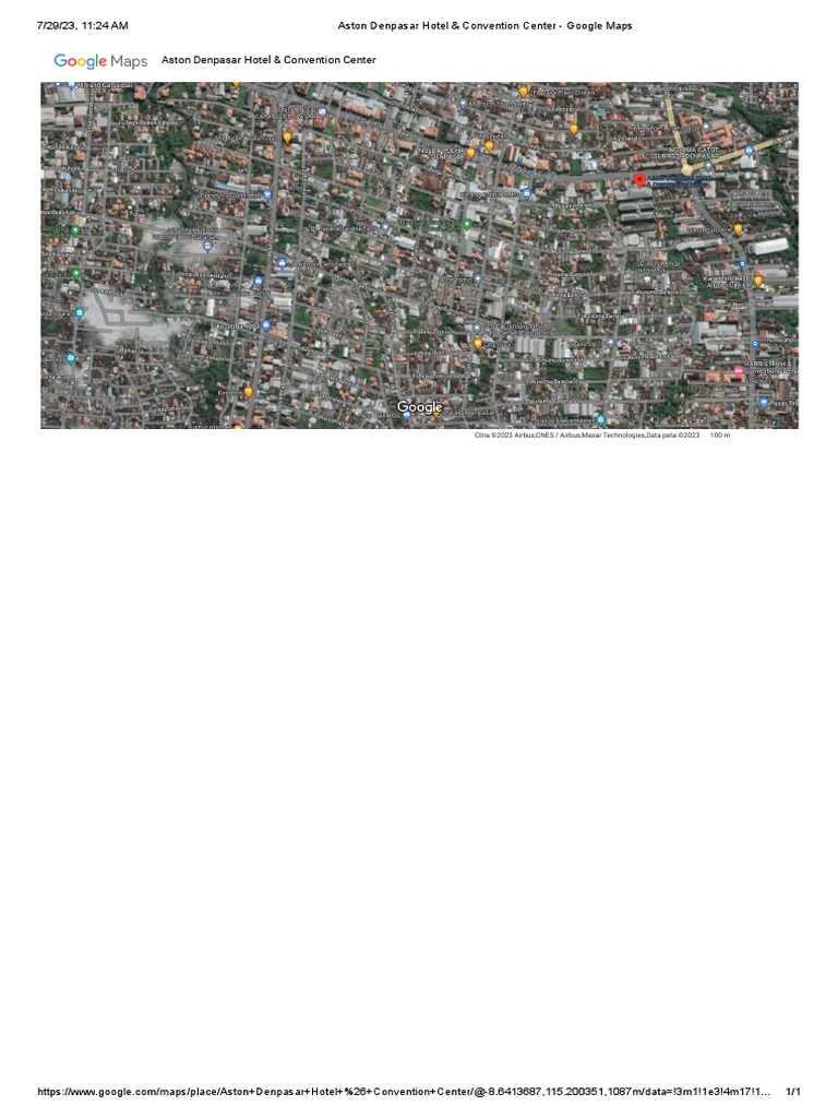 Aston Denpasar Hotel & Convention Center - Google Maps | PDF