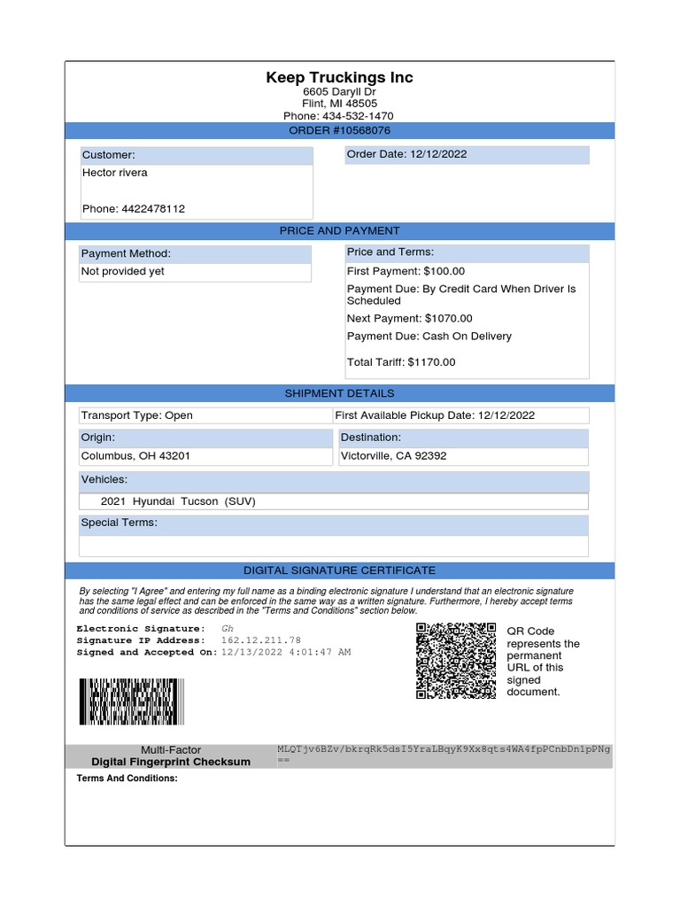 Shipping Invoice | PDF | Service Industries
