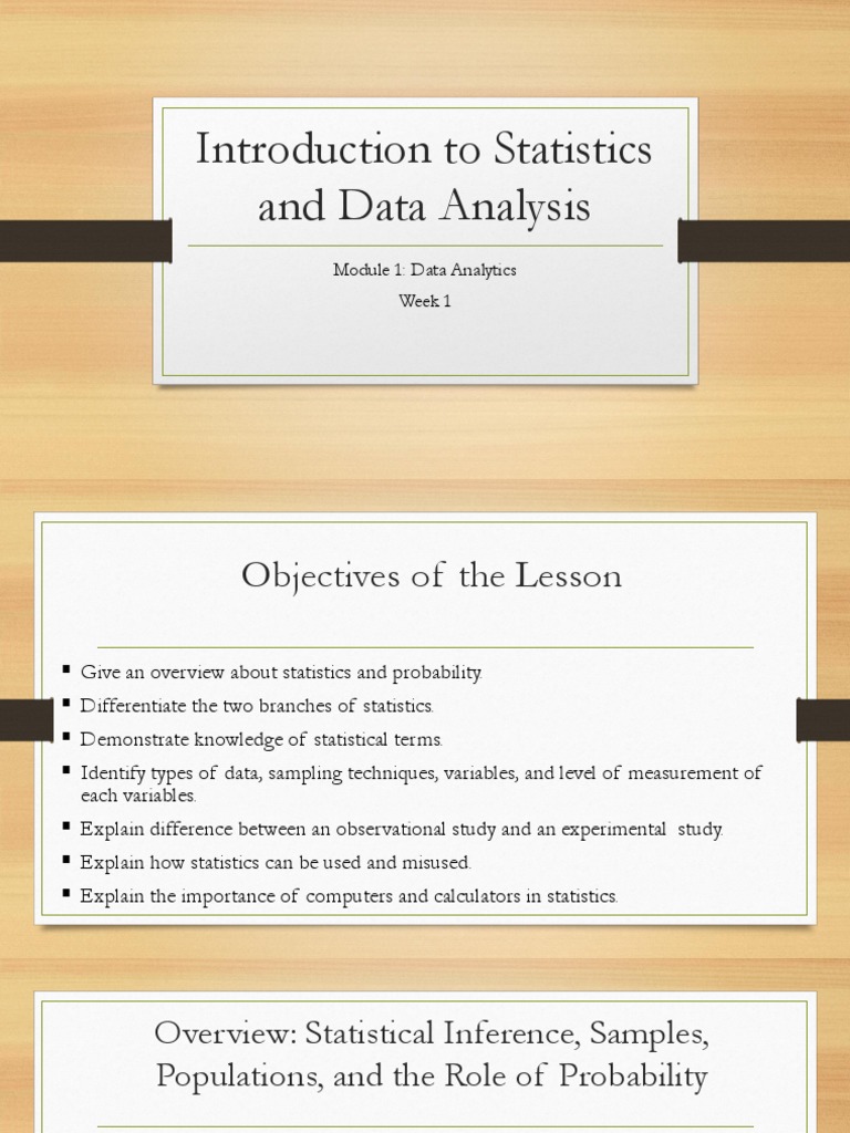 Module 1 Introduction To Statistics and Data Analysis Math403 2020 PDF ...