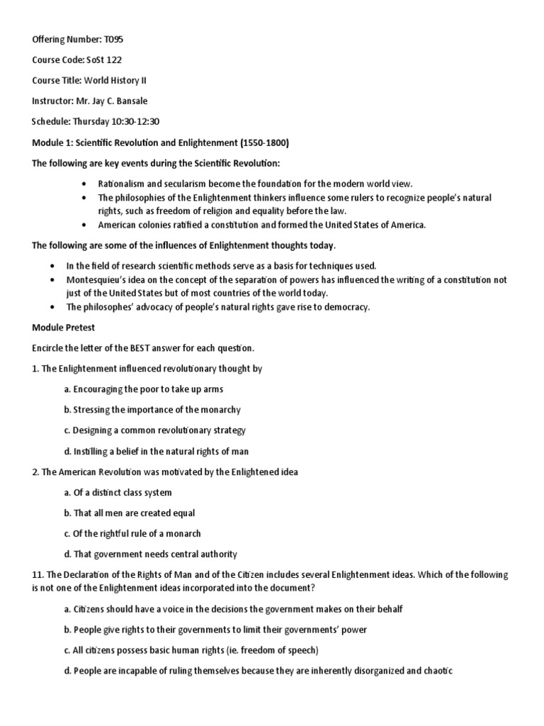 Notes in World History II | Download Free PDF | Science | Scientific ...