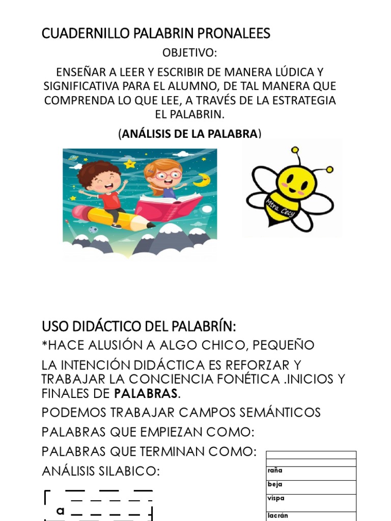 Cuadernillo Palabrin Pronalees Pdf