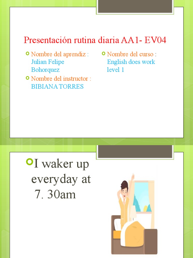 Presentación Rutina Diaria AA1 - EV04 en PowerPoint | PDF