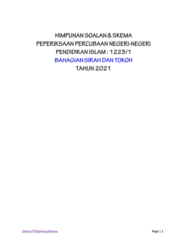 Modul Soalan Sirah Dan Tokoh | PDF