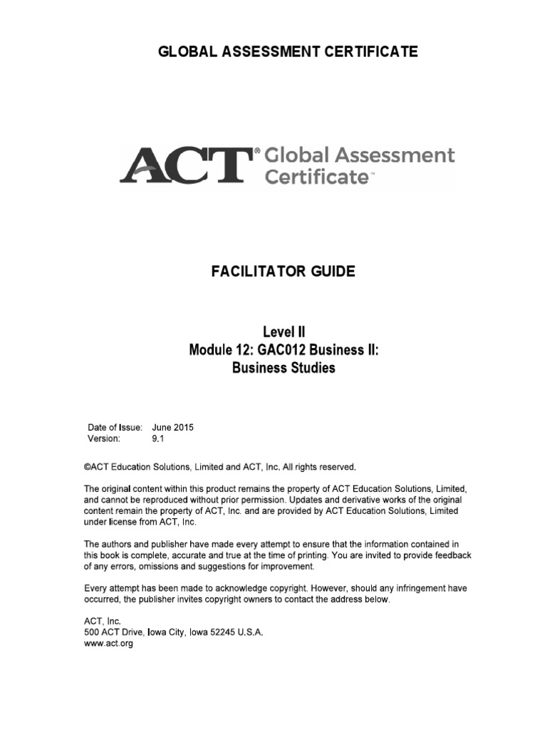 Global Assessment Certificate | PDF | Marketing | Lesson Plan
