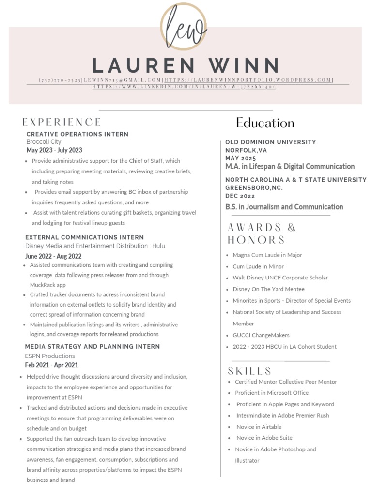 Winn Lauren Resume | PDF