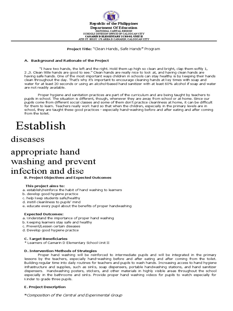 Project Proposal Wins Cscanlapan - Dox | PDF | Hand Washing | Hygiene