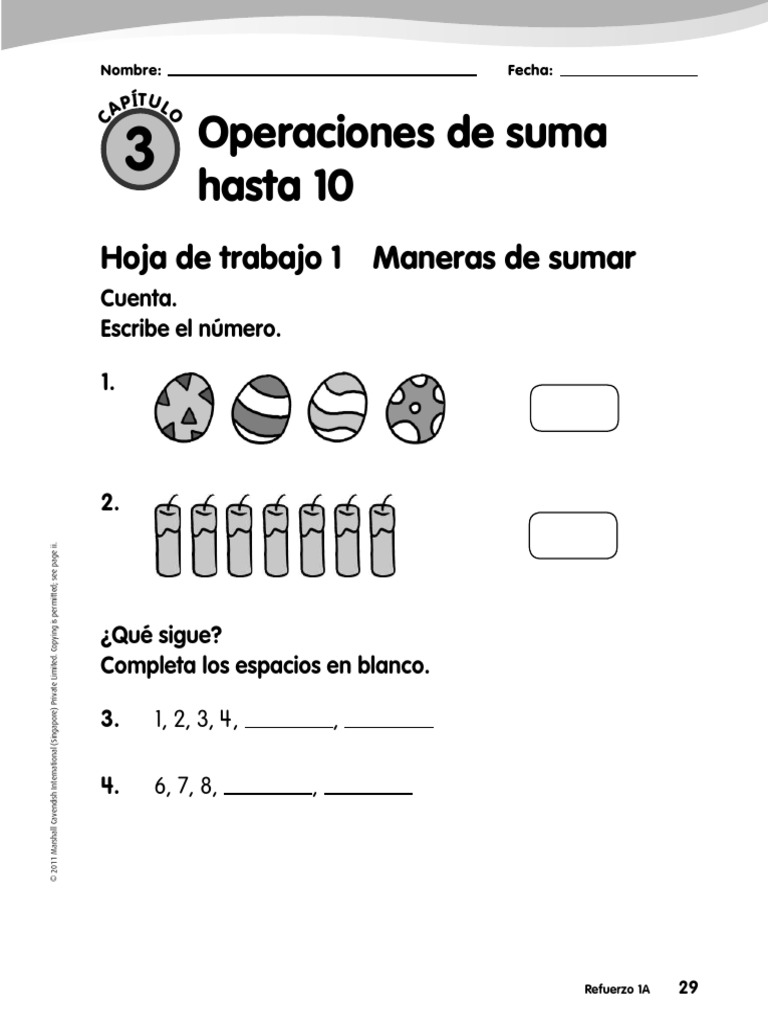 Operaciones Hasta 10 | PDF
