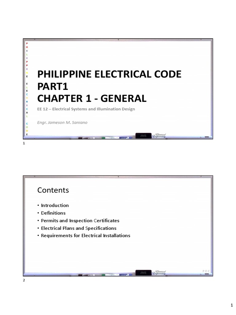 Pec Chapter1 Pdf Electrical Wiring Ac Power Plugs And Sockets