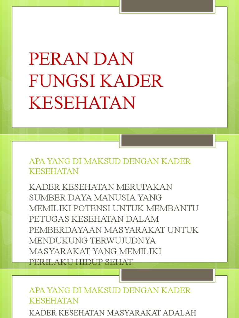 Peran Kader Kesehatan | PDF