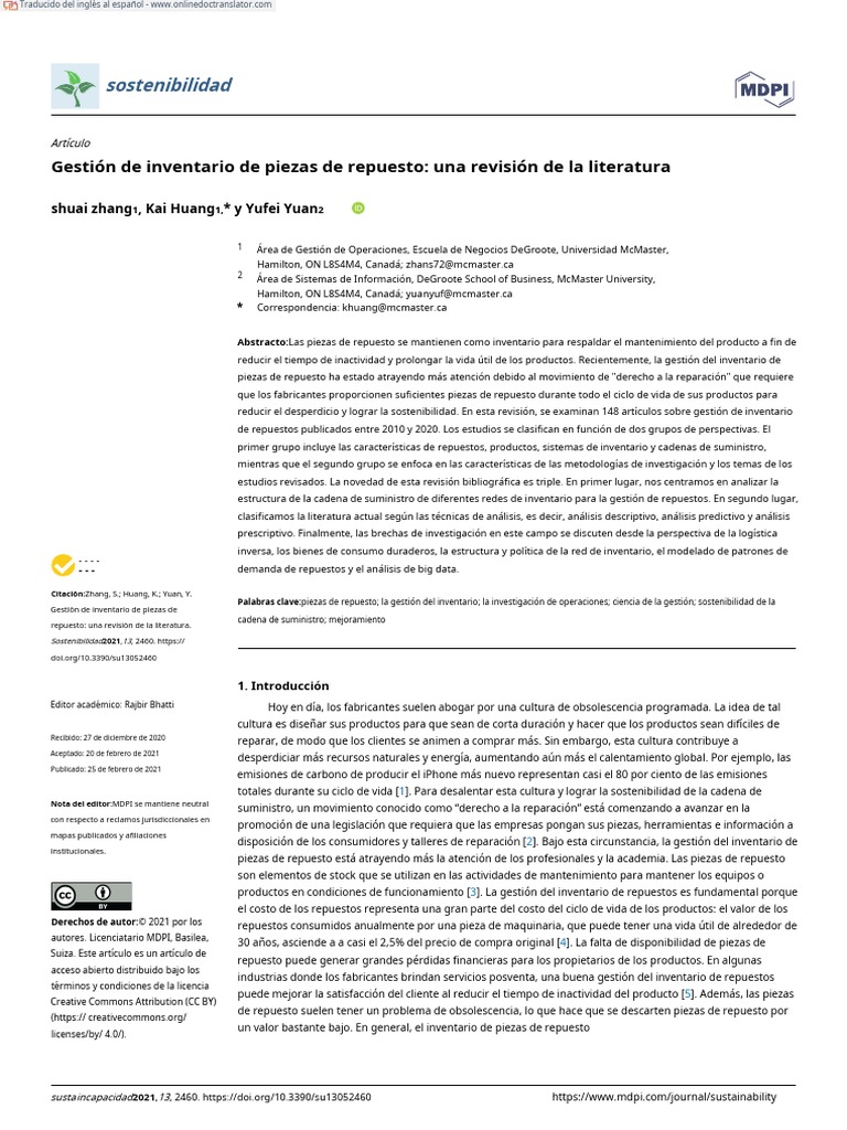 Spare Parts Inventory Management A Literature Review | PDF | Inventario ...