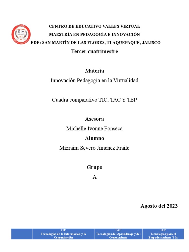 Cuadro Comparativo Tic, Tac y Tep | PDF | Tecnología de información y comunicaciones ...