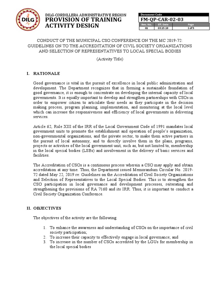 Municipal CSO Conference Guidelines | PDF