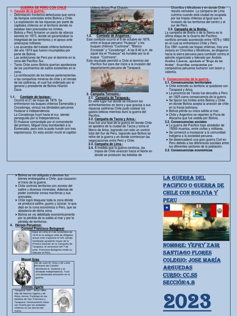 Guerra de Peru Con Chile Triptico | PDF | Perú | Chile