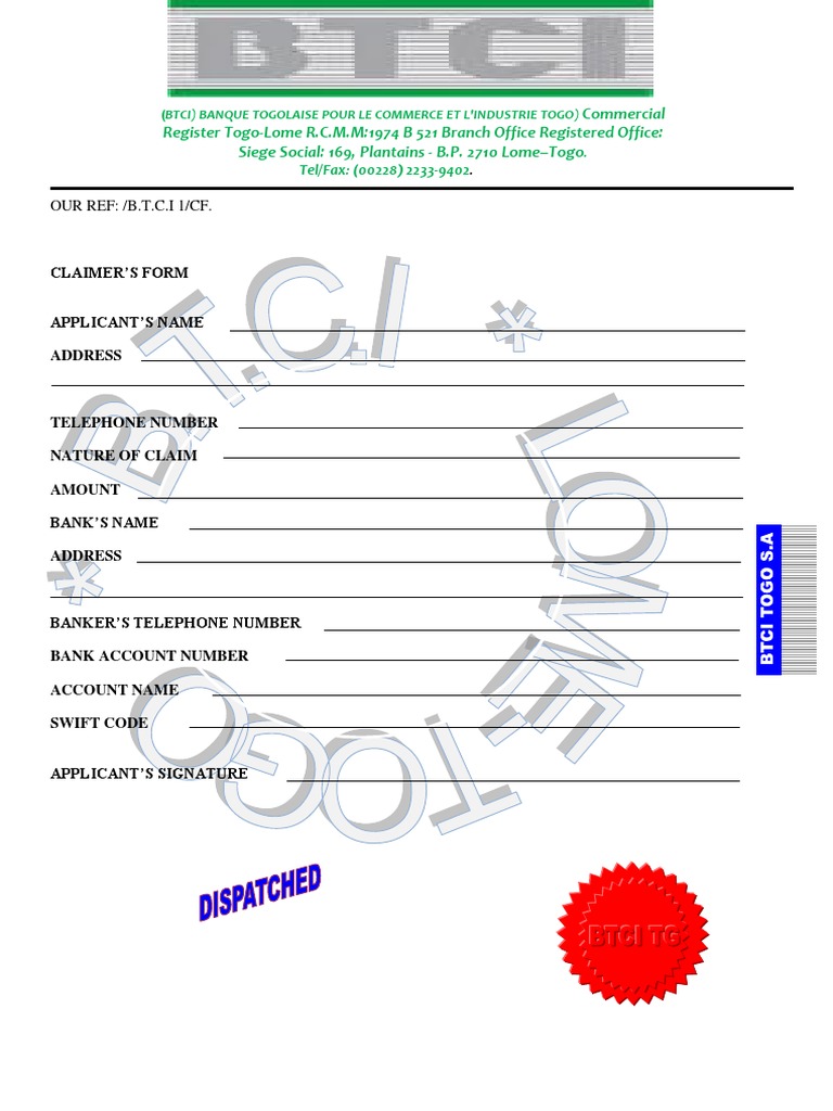 BTCI APPLICATION FORM.. | PDF