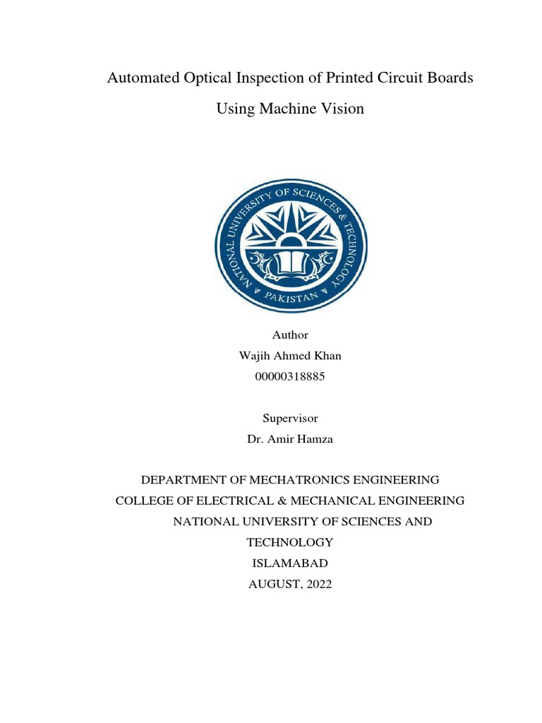 TH-SOF-2046-Automated Optical Inspection of Printed Circuit Boards Using Machine Vision | PDF ...