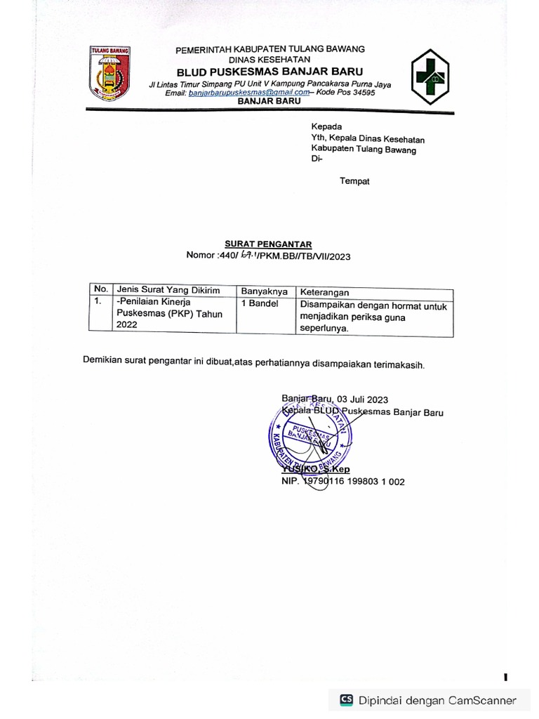Surat Pengantar PKP 2023 | PDF