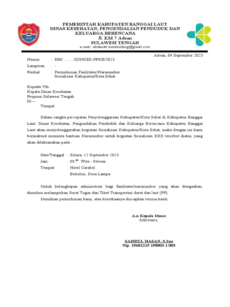 Surat Permintaan Narasumber | PDF