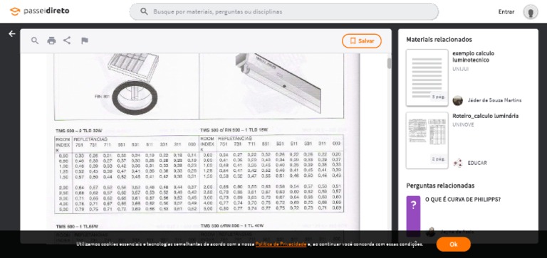 Fatores de Utilizacao PHILIPS - Luminotécnica | PDF