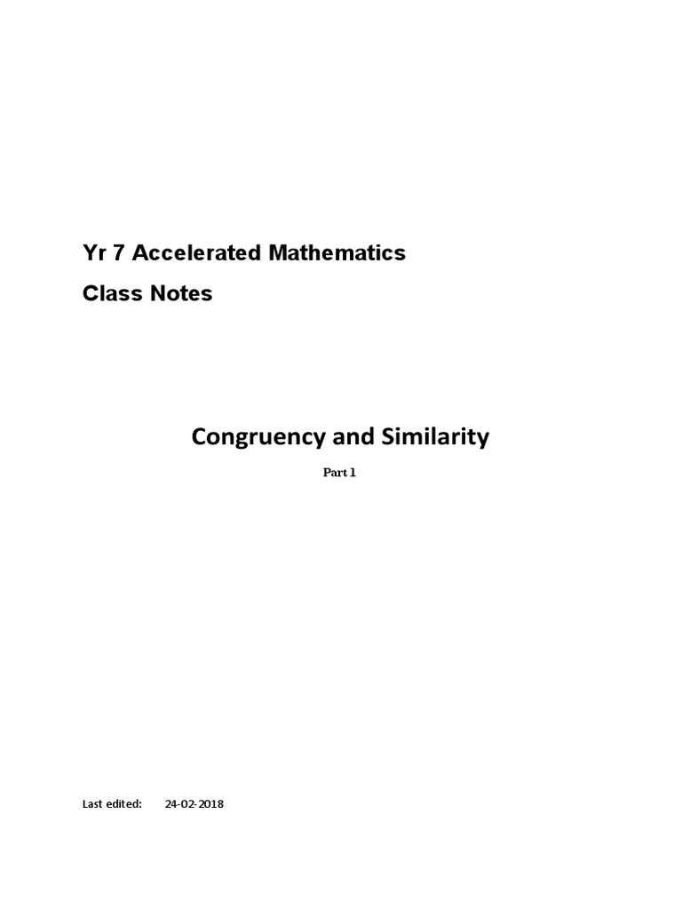 Congruency and Similarity Part 1 | PDF | Arithmetic | Elementary Geometry