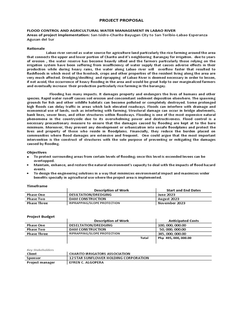 Project Proposal Labao River | PDF | Flood | River